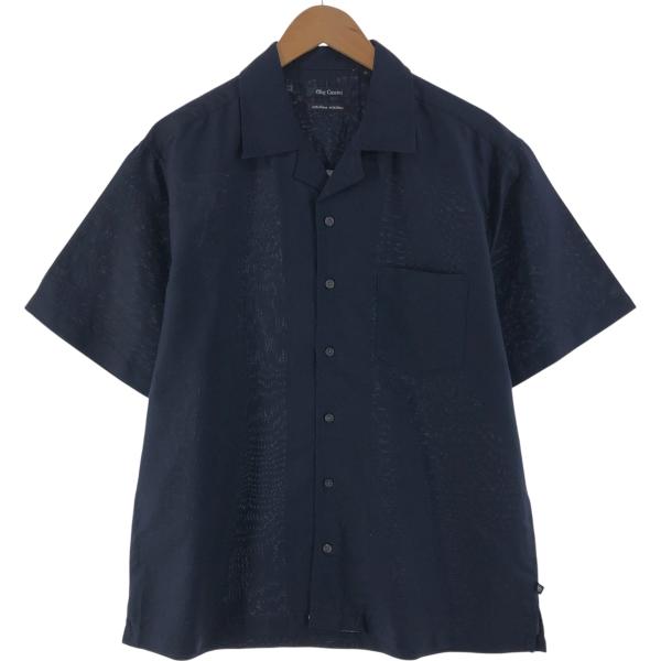 【コンディション】ランク：C【サイズ】着用感：メンズM表記サイズ：M着丈：75cm身幅：60.5cm肩幅：50cm袖丈：25.5cm【商品詳細】商品名：古着 Oleg Cassini 半袖 オープンカラー リネンシャツ ボックスシャツ メン...