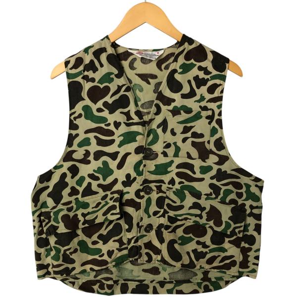 【コンディション】ランク：C【サイズ】着用感：メンズM表記サイズ：M着丈：57.5cm身幅：55cm肩幅：37cm【商品詳細】商品名：古着 70年代 WESTERN TRAILS 迷彩柄 ハンティングベスト メンズM相当 ヴィンテージ /e...