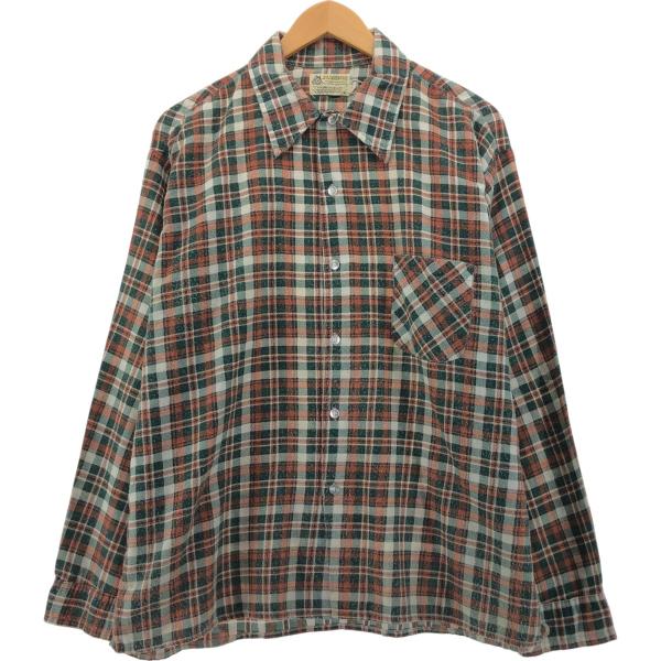 【コンディション】ランク：C【サイズ】着用感：メンズXL表記サイズ：XL着丈：71cm身幅：63.5cm肩幅：53cm袖丈：52.5cm【商品詳細】商品名：古着 KLON DIKE チェック柄 長袖 プリントネル ボックスシャツ メンズXL...