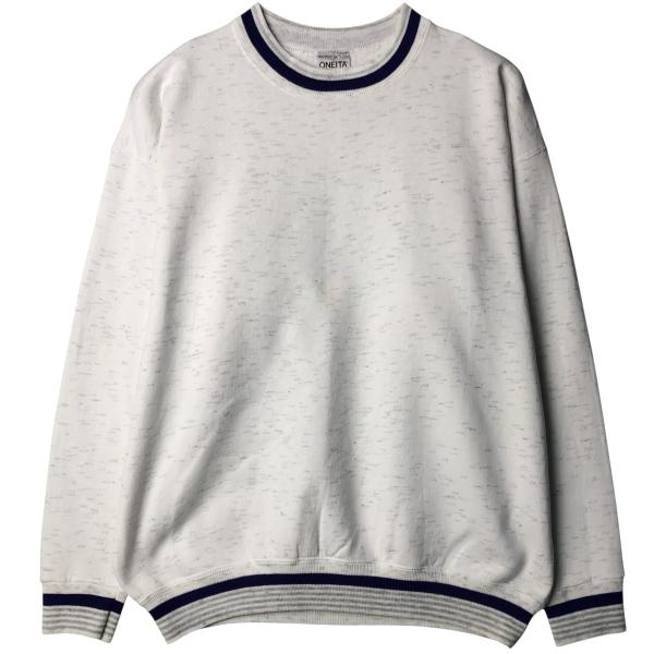 【コンディション】ランク：C【サイズ】着用感：メンズXL表記サイズ：XL着丈：68cm身幅：64.5cm肩幅：61cm袖丈：58.5cm【商品詳細】商品名：古着 90年代 オニータ ONEITA POWER-SWEATS 無地 ブランクスウ...