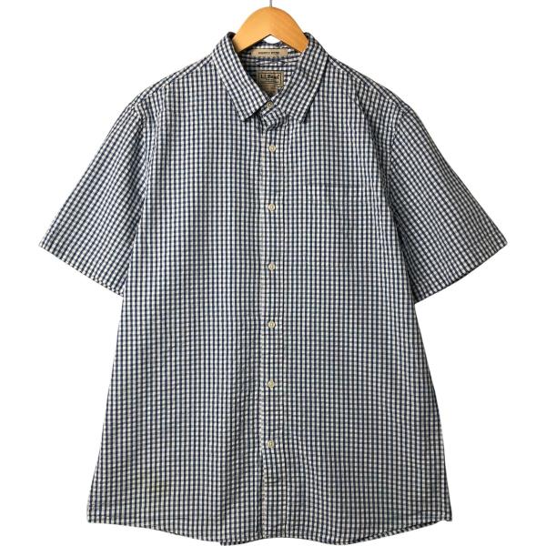 【コンディション】ランク：C【サイズ】着用感：メンズL表記サイズ：L着丈：78.5cm身幅：60.5cm肩幅：48.5cm袖丈：27cm【商品詳細】商品名：古着 エルエルビーン L.L.Bean SLIGHTLY FITTED シアサッカー...