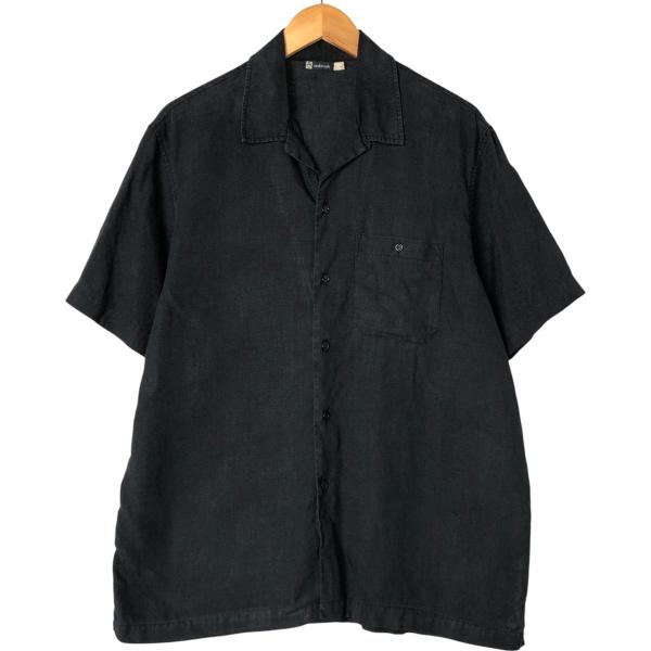 【コンディション】ランク：B【サイズ】着用感：メンズL表記サイズ：L着丈：77cm身幅：59.5cm肩幅：49cm袖丈：25.5cm【商品詳細】商品名：古着 mabrouk 半袖 オープンカラー リネンシャツ ボックスシャツ メンズL相当 ...