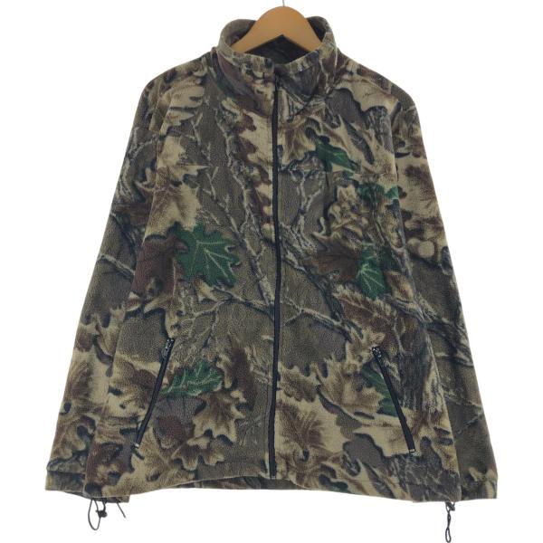【コンディション】ランク：C【サイズ】着用感：メンズL表記サイズ：L着丈：65.5cm身幅：58cm肩幅：53.5cm袖丈：58.5cm【商品詳細】商品名：古着 SPECIAL FORCES 迷彩柄 リアルツリーカモ フリースジャケット メ...