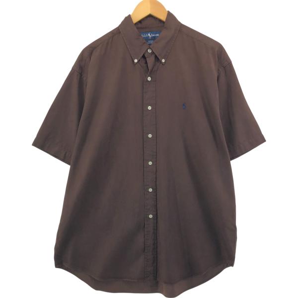 【コンディション】ランク：C【サイズ】着用感：メンズL表記サイズ：L着丈：85.5cm身幅：66.5cm肩幅：55cm袖丈：26.5cm【商品詳細】商品名：古着 ラルフローレン Ralph Lauren BLAKE ボタンダウン 半袖 シル...