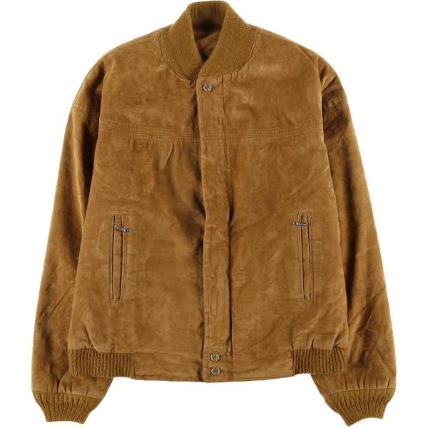 【コンディション】ランク：C【サイズ】着用感：メンズL表記サイズ：40着丈：62cm身幅：57cm肩幅：55cm袖丈：59cm【商品詳細】商品名：古着 70~80年代 English Squire スエードレザーブルゾン USA製 メンズL...