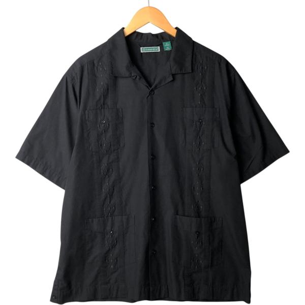 【コンディション】ランク：C【サイズ】着用感：メンズXL表記サイズ：XL着丈：75.5cm身幅：63cm肩幅：50.5cm袖丈：27.5cm【商品詳細】商品名：古着 CUBAVERA 半袖 オープンカラー メキシカンシャツ キューバシャツ ...