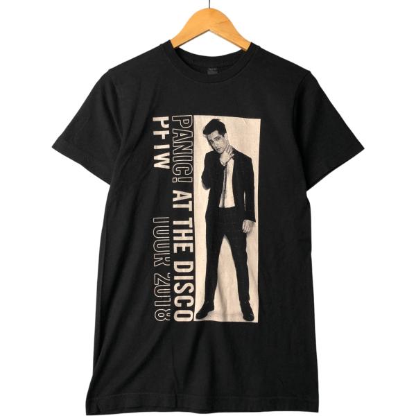 【コンディション】ランク：B【サイズ】着用感：レディースS表記サイズ：S着丈：68.5cm身幅：43cm肩幅：37.5cm袖丈：18.5cm【商品詳細】商品名：古着 PANIC AT THE DISCO パニックアットザディスコ バンドTシ...