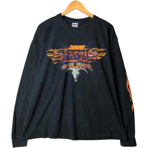 【コンディション】ランク：C【サイズ】着用感：メンズXL表記サイズ：XL着丈：66.5cm身幅：58.5cm肩幅：54.5cm袖丈：62cm【商品詳細】商品名：古着 00年代 ギルダン GILDAN STURGIS スタージス ロングTシャ...