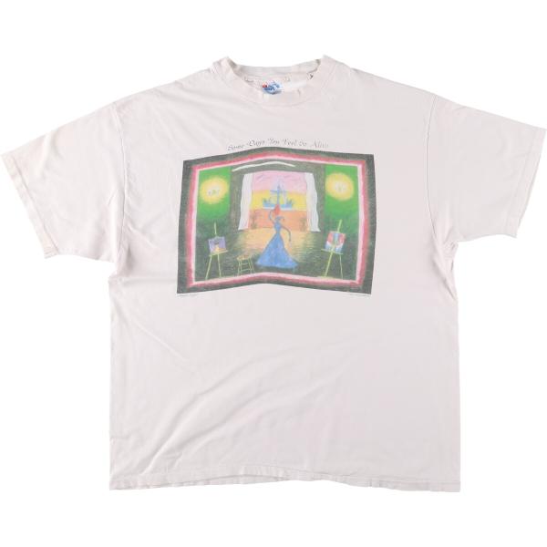 【コンディション】ランク：C【サイズ】着用感：メンズXL表記サイズ：X LARGE着丈：69.5cm身幅：60cm肩幅：54cm袖丈：21cm【商品詳細】商品名：古着 90年代 ヘインズ Hanes Hollis Sigler アートTシャ...