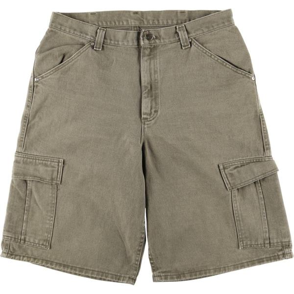 【コンディション】ランク：C【サイズ】着用感：メンズw37表記サイズ：不明ウエスト：94cm股上：38.5cm股下：32cmもも周り：81cm裾周り：72cm【商品詳細】商品名：古着 リー Lee RIVETED デニムカーゴショーツ ハー...