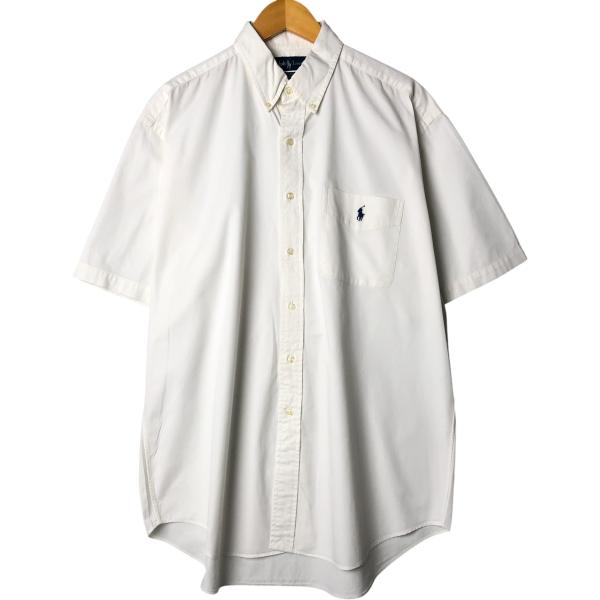【コンディション】ランク：C【サイズ】着用感：メンズL表記サイズ：L着丈：85.5cm身幅：66.5cm肩幅：54cm袖丈：27cm【商品詳細】商品名：古着 ラルフローレン Ralph Lauren BLAKE 半袖 ボタンダウンシャツ メ...