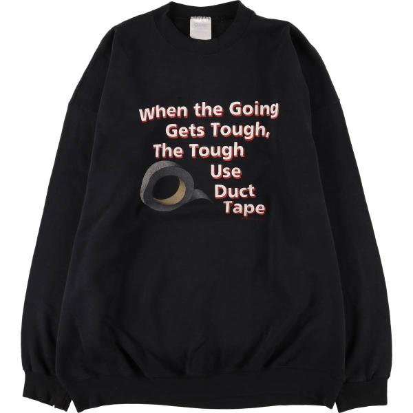 【コンディション】ランク：C【サイズ】着用感：メンズXXL表記サイズ：XXL着丈：76.5cm身幅：66.5cm肩幅：70cm袖丈：59cm【商品詳細】商品名：古着 SANTEE メッセージ プリントスウェットシャツ トレーナー メンズXX...