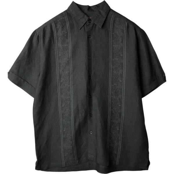 【コンディション】ランク：B【サイズ】着用感：メンズL表記サイズ：L着丈：76cm身幅：60.5cm肩幅：51.5cm袖丈：25.5cm【商品詳細】商品名：古着 CUBAVERA 半袖 メキシカンシャツ キューバシャツ ボックスシャツ メン...