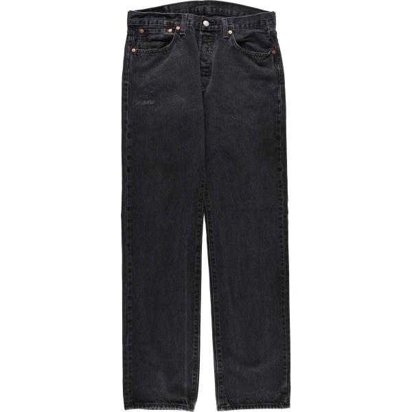 【コンディション】ランク：C【サイズ】着用感：メンズw32表記サイズ：w32 L34ウエスト：83cm股上：28cm股下：80.5cmもも周り：57cm裾周り：40cm【商品詳細】商品名：古着 リーバイス Levi's 501 ブラックデニ...