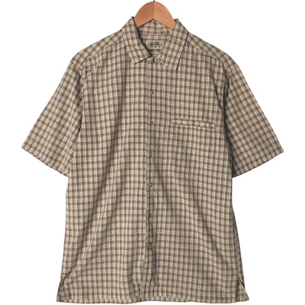 【コンディション】ランク：C【サイズ】着用感：メンズS表記サイズ：S着丈：75.5cm身幅：51cm肩幅：47.5cm袖丈：27cm【商品詳細】商品名：古着 セントジョンズベイ ST JOHNS BAY シアサッカー 半袖 コットン チェッ...