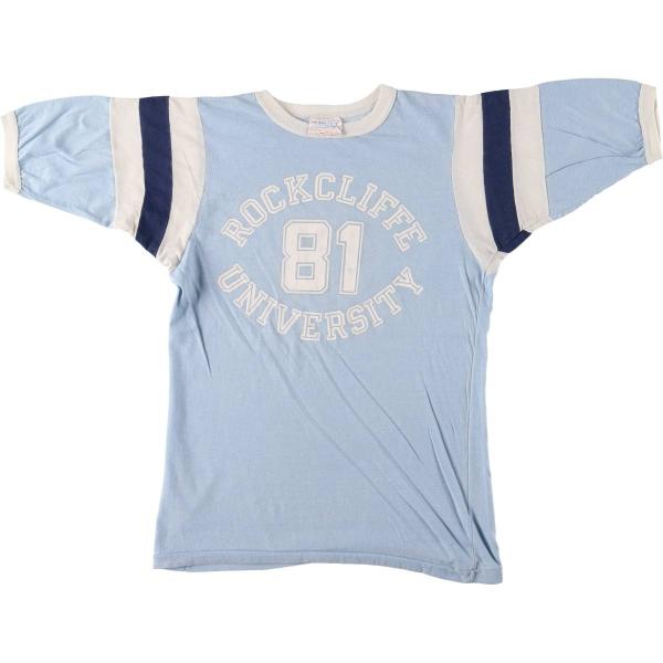 【コンディション】ランク：C【サイズ】着用感：メンズM表記サイズ：MEDIUM着丈：57cm身幅：43.5cm肩幅：34cm袖丈：26.5cm【商品詳細】商品名：古着 CALHOUN カレッジ リンガーTシャツ カナダ製 メンズM相当 ヴィ...