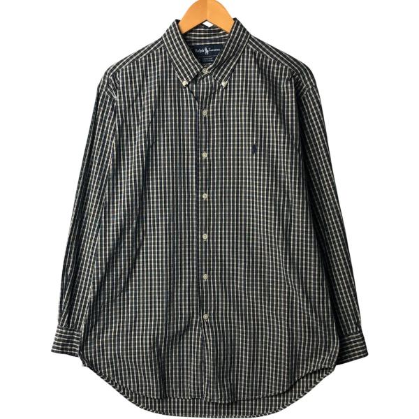 【コンディション】ランク：B【サイズ】着用感：メンズL表記サイズ：L着丈：81.5cm身幅：61cm肩幅：50.5cm袖丈：57cm【商品詳細】商品名：古着 ラルフローレン Ralph Lauren MARLOWE 長袖 ボタンダウンチェッ...