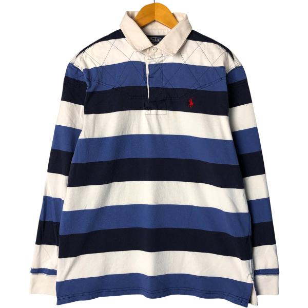 【コンディション】ランク：C【サイズ】着用感：メンズL表記サイズ：L着丈：71.5cm身幅：57.5cm肩幅：48cm袖丈：61.5cm【商品詳細】商品名：古着 ラルフローレン Ralph Lauren CUSTOM FIT ボーダー柄 長...