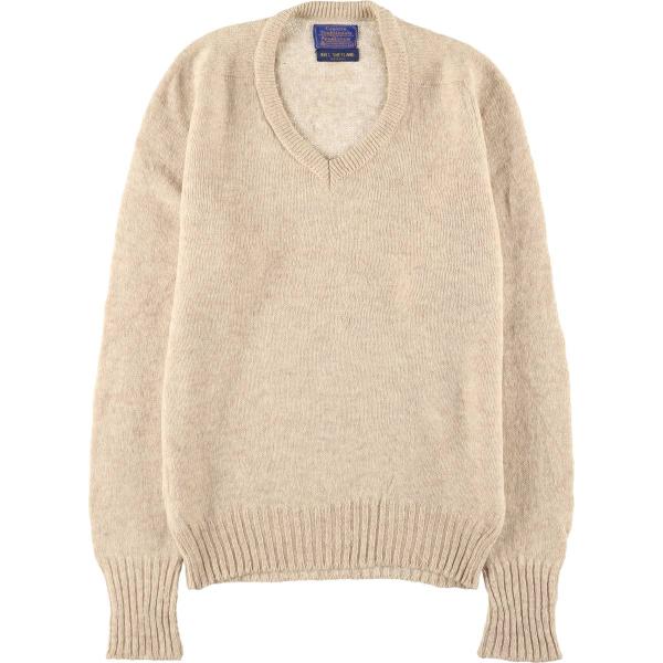 【コンディション】ランク：C【サイズ】着用感：メンズL表記サイズ：L着丈：71cm身幅：52cm裄丈：94cm袖丈(脇下計測)：56cm【商品詳細】商品名：古着 80年代 PENDLETON Country Traditionals Vネッ...