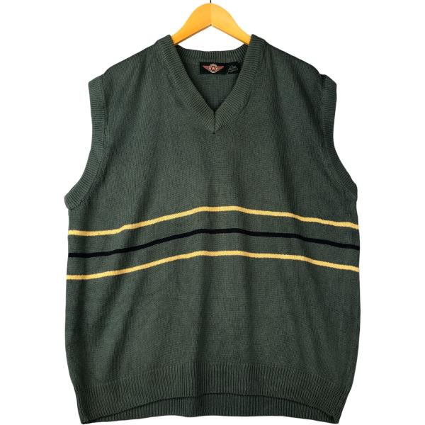【コンディション】ランク：C【サイズ】着用感：メンズL表記サイズ：L着丈：69.5cm身幅：58cm肩幅：49.5cm【商品詳細】商品名：古着 AMERICAN OUTPOST Vネック コットンニットベスト メンズL相当 /eaa5916...
