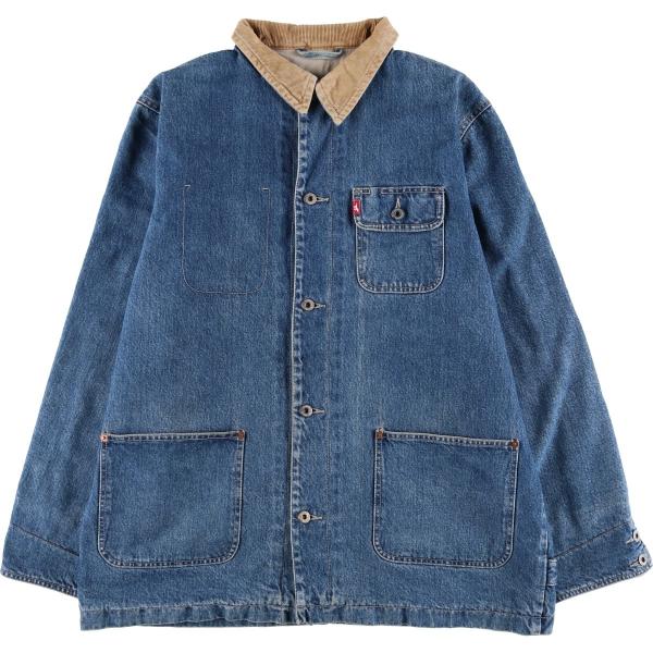 【コンディション】ランク：C【サイズ】着用感：メンズXL表記サイズ：XL着丈：77.5cm身幅：65.5cm肩幅：49.5cm袖丈：62cm【商品詳細】商品名：古着 MUSTANG デニムカバーオール メンズXL相当 /eaa592592 ...