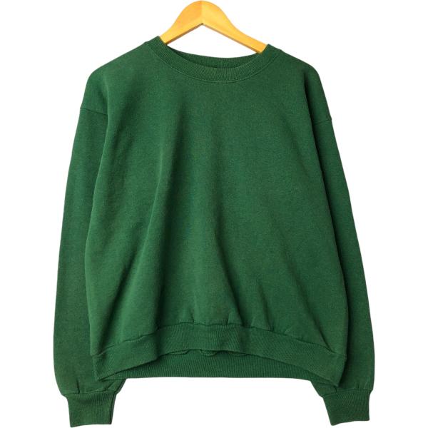 【コンディション】ランク：C【サイズ】着用感：メンズL表記サイズ：L着丈：57.5cm身幅：56.5cm肩幅：55.5cm袖丈：55.5cm【商品詳細】商品名：古着 90年代 STURDY SWETS 無地 ブランクスウェットシャツ トレー...