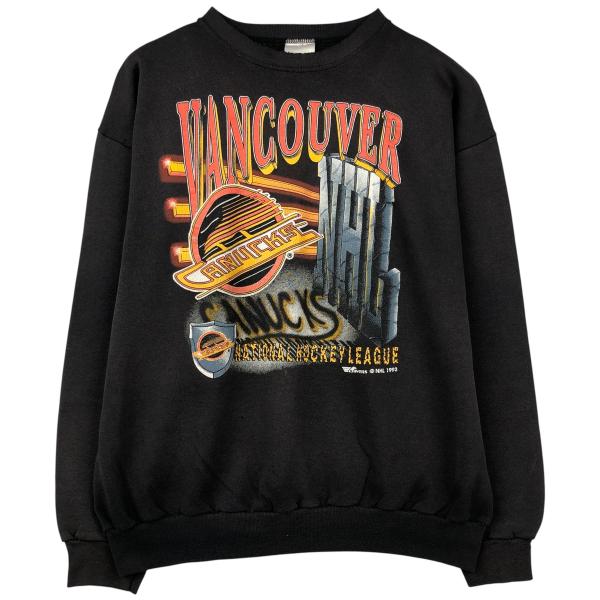 【コンディション】ランク：C【サイズ】着用感：メンズL表記サイズ：L着丈：62cm身幅：62cm肩幅：55.5cm袖丈：56.5cm【商品詳細】商品名：古着 Havens NHL VANCOUVER CANUCKS バンクーバーカナックス ...