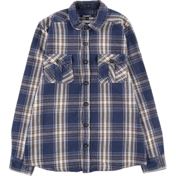 【コンディション】ランク：C【サイズ】着用感：レディースM表記サイズ：M着丈：68cm身幅：50cm肩幅：39.5cm袖丈：62cm【商品詳細】商品名：古着 PEACOCKS 長袖 フランネルチェックシャツ レディースM相当 /eaa597...