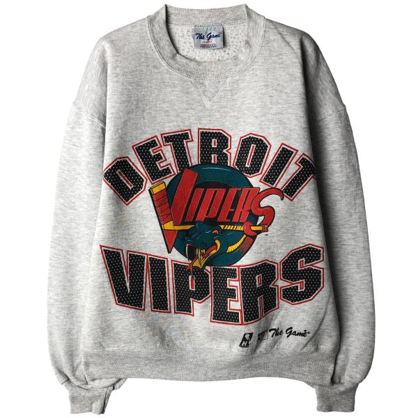 【コンディション】ランク：C【サイズ】着用感：メンズL表記サイズ：LARGE着丈：62.5cm身幅：61cm肩幅：59cm袖丈：59.5cm【商品詳細】商品名：古着 ザ ゲーム The Game DETROIT VIPERS デトロイト ヴ...