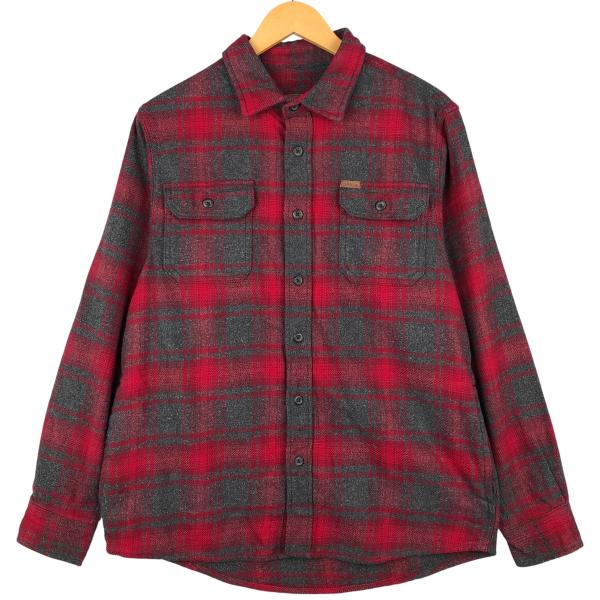 【コンディション】ランク：B【サイズ】着用感：メンズM表記サイズ：M着丈：77.5cm身幅：58.5cm肩幅：46cm袖丈：63cm【商品詳細】商品名：古着 オービス ORVIS ワイドカラー 長袖 ヘビーネルシャツ メンズM相当 /eaa...
