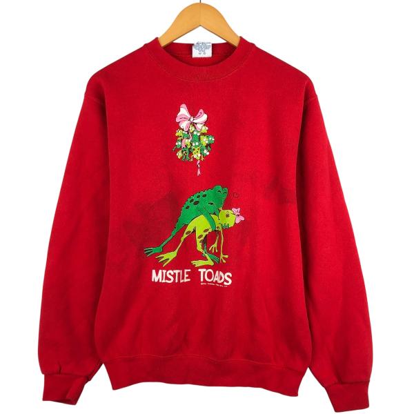 【コンディション】ランク：C【サイズ】着用感：メンズM表記サイズ：M着丈：60cm身幅：50.5cm肩幅：45.5cm袖丈：58.5cm【商品詳細】商品名：古着 SANTEE カエル柄 プリントスウェットシャツ トレーナー USA製 メンズ...