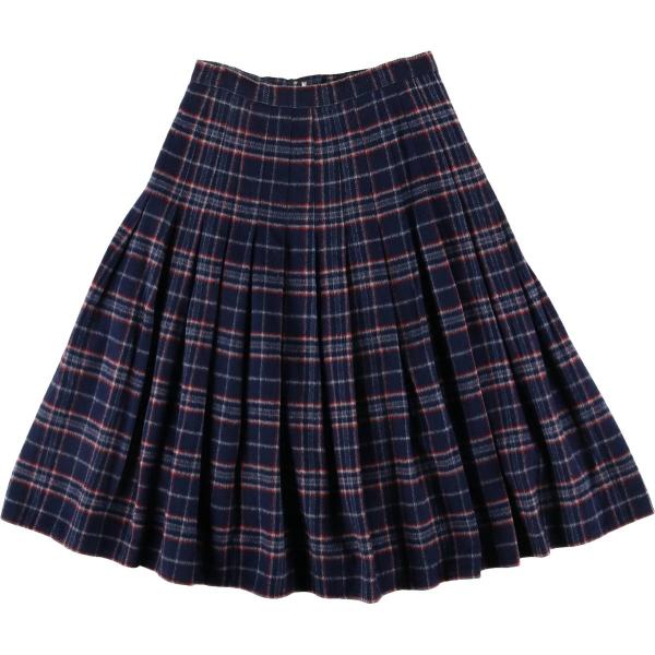 【コンディション】ランク：C【サイズ】着用感：レディースM表記サイズ：不明総丈：67cmウエスト：64cmヒップ：96cm【商品詳細】商品名：古着 70~80年代 stadick MODELL チェック柄 ウール ハーフ丈 プリーツスカート...