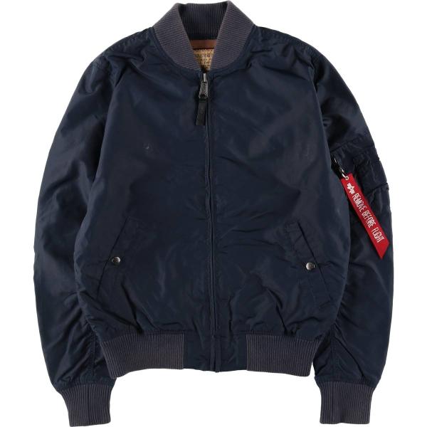 【コンディション】ランク：C【サイズ】着用感：メンズM表記サイズ：MEDIUM着丈：63cm身幅：55cm肩幅：44cm袖丈：70cm【商品詳細】商品名：古着 民間品 アルファ ALPHA MA-1タイプ ミリタリー フライトジャケット メ...