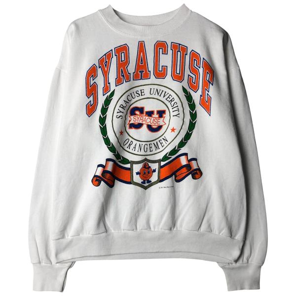 【コンディション】ランク：C【サイズ】着用感：メンズXL表記サイズ：X-LARGE着丈：59.5cm身幅：58cm肩幅：59.5cm袖丈：54.5cm【商品詳細】商品名：古着 90年代 Steinwurtzel 3連プリント カレッジスウェ...