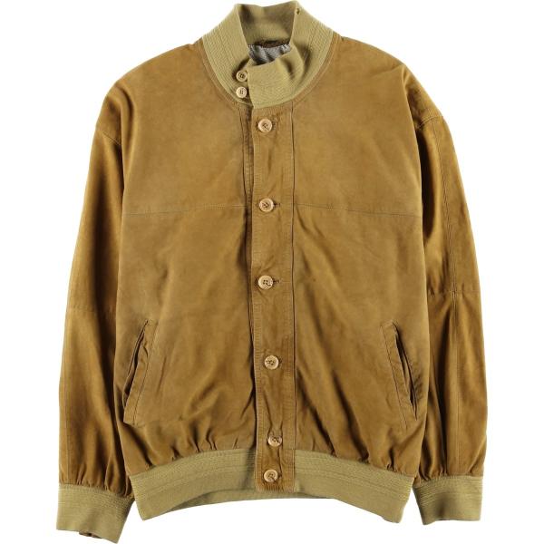 【コンディション】ランク：C【サイズ】着用感：メンズL表記サイズ：L着丈：66cm身幅：62.5cm肩幅：55.5cm袖丈：58cm【商品詳細】商品名：古着 Jean Jacques Benson スタンドカラー スエードレザーブルゾン メ...