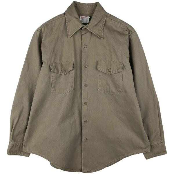 【コンディション】ランク：B【サイズ】着用感：メンズXL表記サイズ：不明着丈：76cm身幅：63cm肩幅：49.5cm袖丈：59.5cm【商品詳細】商品名：古着 70年代 TUF NUT 長袖 ワークシャツ USA製 メンズXL相当 ヴィン...