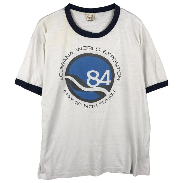 【コンディション】ランク：C【サイズ】着用感：メンズXL表記サイズ：XL着丈：62.5cm身幅：52.5cm肩幅：51.5cm袖丈：19.5cm【商品詳細】商品名：古着 80年代 Tee Jays ルイジアナ国際河川博覧会 リンガーTシャツ...