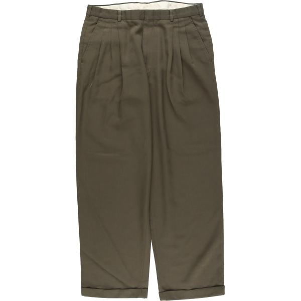 【コンディション】ランク：C【サイズ】着用感：メンズw34表記サイズ：不明ウエスト：86cm股上：30cm股下：77cmもも周り：74cm裾周り：48cm【商品詳細】商品名：古着 90年代 CITY STREETS スリータック スラックス...