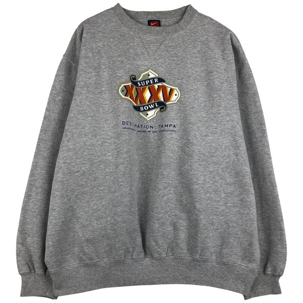 【コンディション】ランク：C【サイズ】着用感：メンズXL表記サイズ：XL着丈：65cm身幅：69cm肩幅：58cm袖丈：59.5cm【商品詳細】商品名：古着 ~00年代 ナイキ NIKE TEAM SUPER BOWL XXXV 第35回ス...