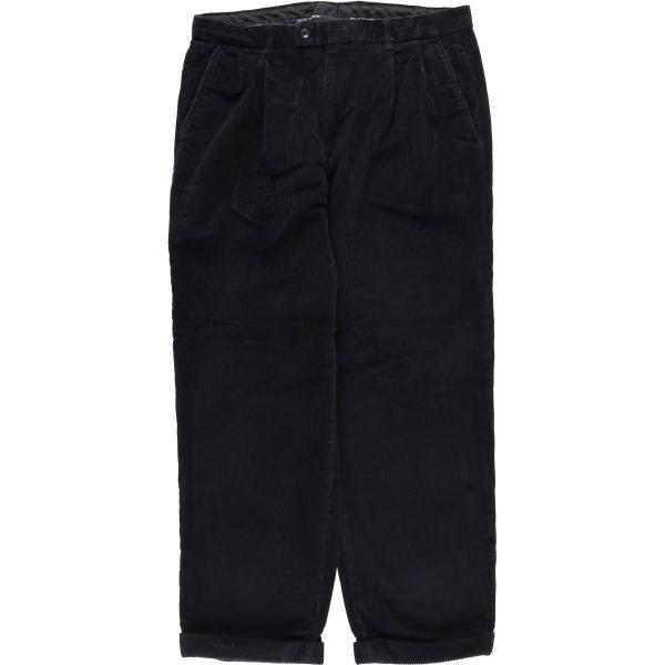 【コンディション】ランク：C【サイズ】着用感：メンズw36表記サイズ：W36L30ウエスト：91cm股上：35.5cm股下：73cmもも周り：76cm裾周り：44cm【商品詳細】商品名：古着 GRANT THOMAS 太畝 ツータック コー...