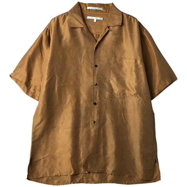 【コンディション】ランク：C【サイズ】着用感：メンズM表記サイズ：M着丈：78.5cm身幅：58.5cm肩幅：50.5cm袖丈：26cm【商品詳細】商品名：古着 ペリーエリス PERRY ELLIS 半袖 オープンカラー シルクシャツ メン...
