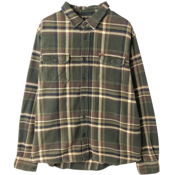 【コンディション】ランク：B【サイズ】着用感：メンズXL表記サイズ：XL着丈：77cm身幅：64cm肩幅：49.5cm袖丈：66.5cm【商品詳細】商品名：古着 オービス ORVIS 長袖 ヘビーネルチェックシャツ メンズXL相当 /eaa...