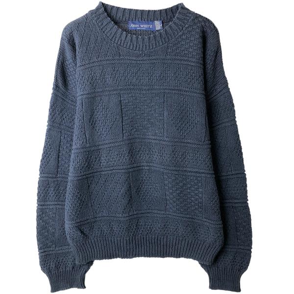 【コンディション】ランク：B【サイズ】着用感：メンズL表記サイズ：L着丈：60cm身幅：58cm肩幅：66cm袖丈：55cm【商品詳細】商品名：古着 JOHN WEITZ 総柄 コットンニットセーター USA製 メンズL相当 /eaa609...
