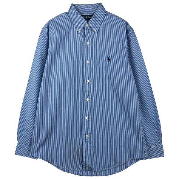 【コンディション】ランク：C【サイズ】着用感：メンズM表記サイズ：15 1/2着丈：77cm身幅：53cm肩幅：45.5cm袖丈：58.5cm【商品詳細】商品名：古着 ラルフローレン Ralph Lauren CUSTOM FIT ストライ...