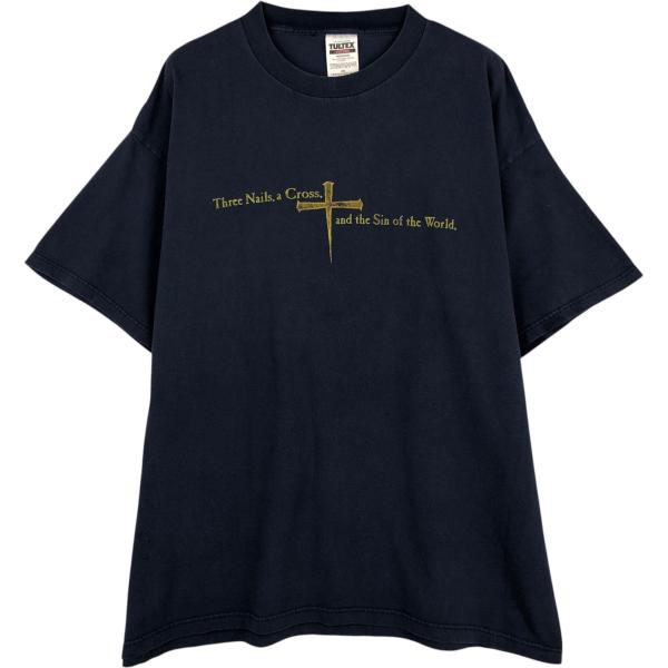 【コンディション】ランク：C【サイズ】着用感：メンズXXL表記サイズ：2XL着丈：77cm身幅：63.5cm肩幅：61cm袖丈：21.5cm【商品詳細】商品名：古着 90年代 タルテックス TULTEX JESUS CHRIST イエスキリ...