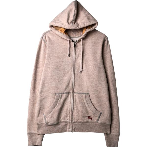 【コンディション】ランク：C【サイズ】着用感：メンズXL表記サイズ：XL着丈：64cm身幅：59cm肩幅：46cm袖丈：67cm【商品詳細】商品名：古着 バーバリー Burberry's BRIT スウェットフルジップパーカー メンズXL相...
