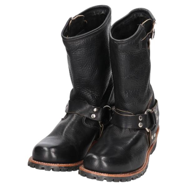 【コンディション】ランク：C【サイズ】着用感：メンズ26.0cm表記サイズ： 8 2Eヒール高さ：4.2cmブーツ高さ：25.5cmアウトソール：29.5cmアウトソール最大幅：10cm【商品詳細】商品名：古着 ダブルエイチ DOUBLE ...