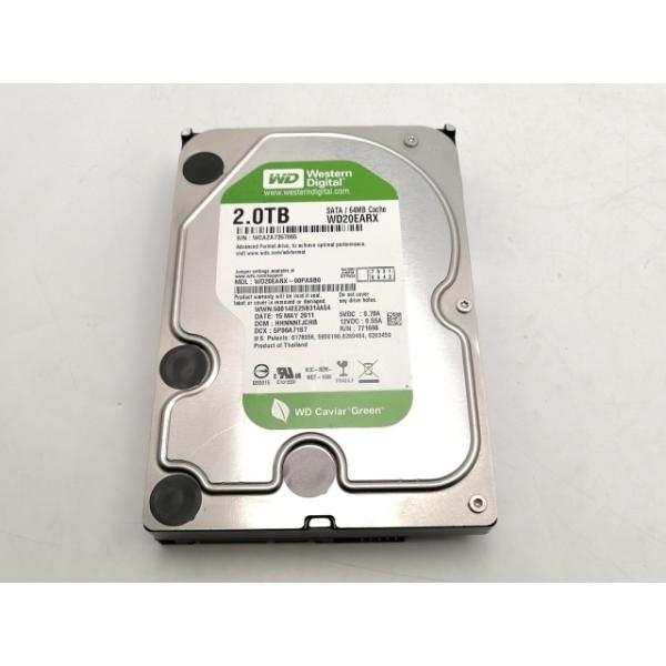 ■分類：3.5インチ 内蔵型SATA HDD■ランク：中古■メーカー：W.D.■製造番号：WCAZA7357065■備考：WD20EARX-00PASB0 付属品：本体のみ■保証期間：１週間■注意事項：お客様のモニター発色の具合によって、実...