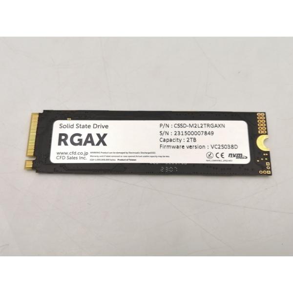 ■分類：SSD■ランク：中古■メーカー：各社■製造番号：231500007849■備考：CFD RGAX CSSD-M2L2TRGAXN 付属品：箱■保証期間：１週間■注意事項：お客様のモニター発色の具合によって、実際の商品と色合いが異なる...