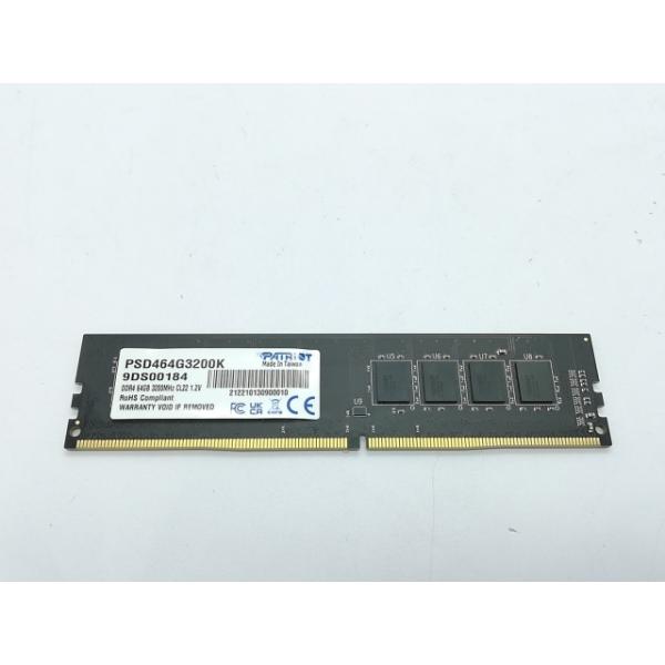 ■分類：メモリー■ランク：中古■メーカー：DDR4■製造番号：0010■備考：PATRIOT付属品：本体のみ■保証期間：１週間■注意事項：お客様のモニター発色の具合によって、実際の商品と色合いが異なる場合があります。
